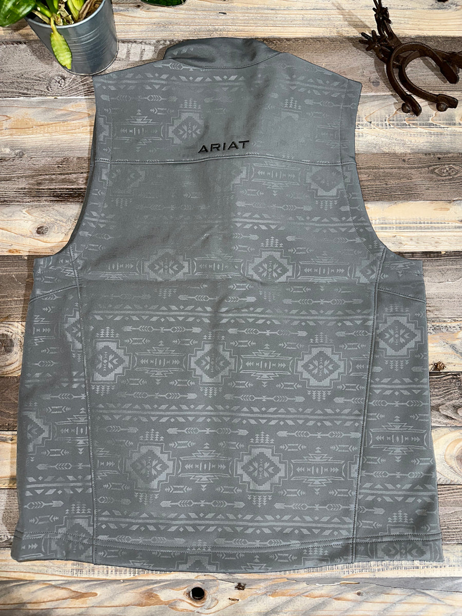 Ariat Men Jetty Gray Aztec Subtle Logo Vest – Roman Valley Ranch