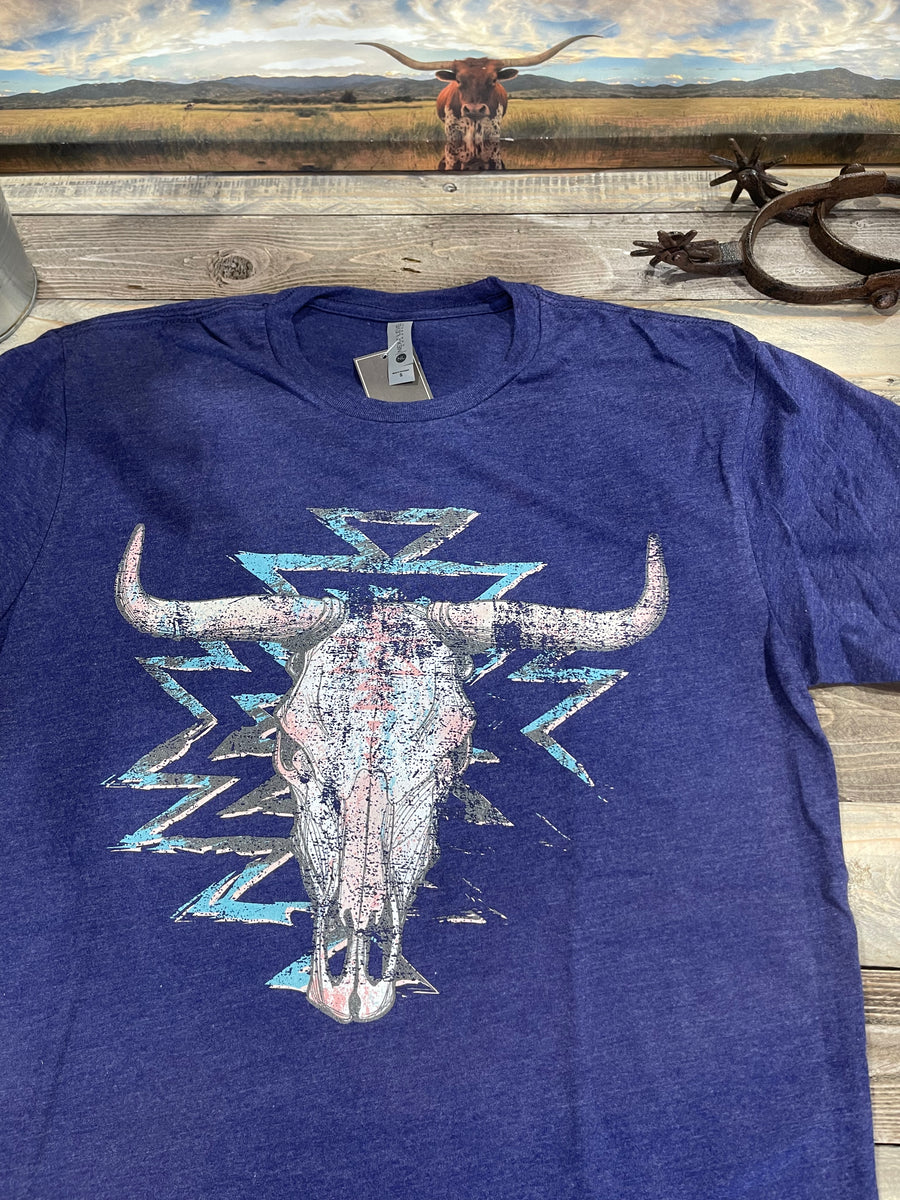 Bull Aztec Tee – Roman Valley Ranch